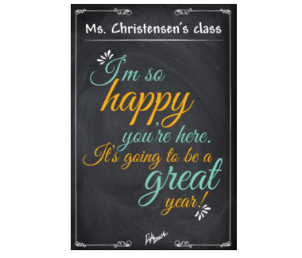 Lifetouch Print Shop - Glad You're Here Classroom Door Poster 12" x 18"